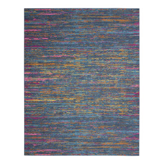 8" x 10" Blue Distressed Striations Area Rug - Contemporary - Area Rugs ...