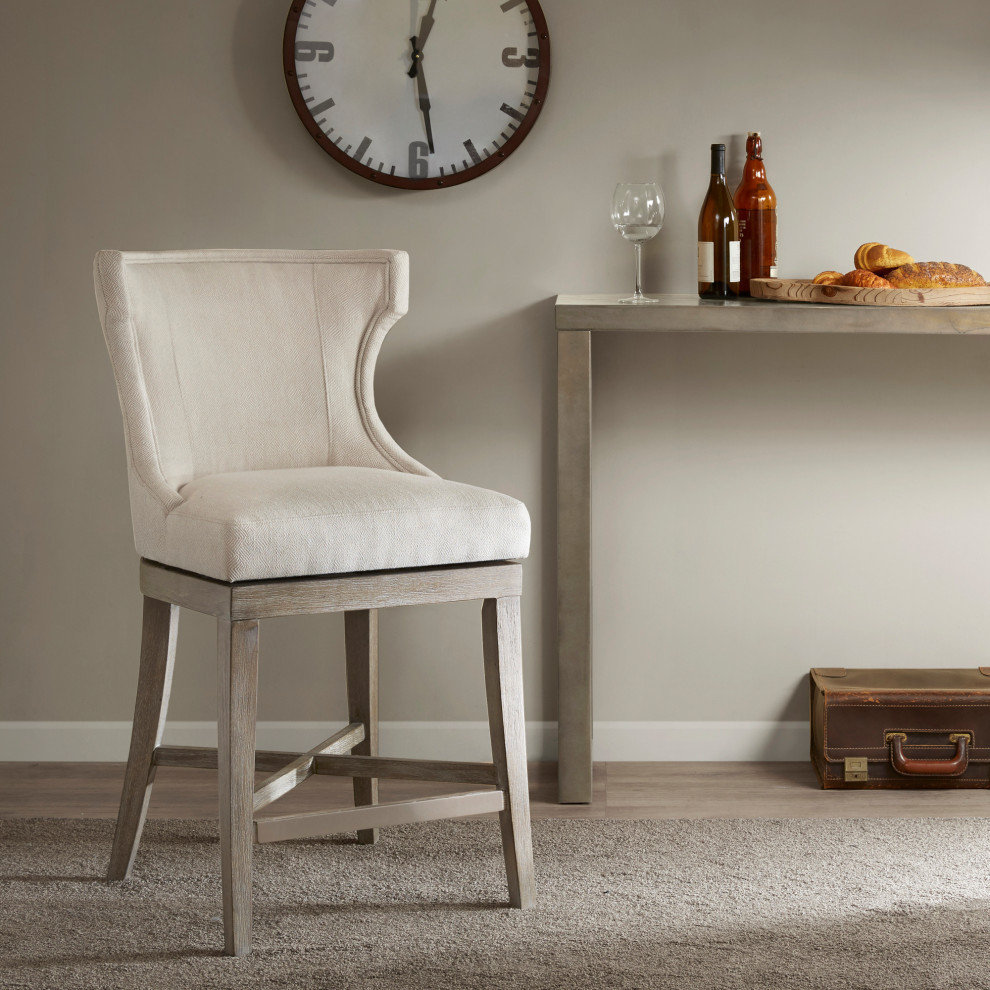 Madison Park Carson Counter Stool With Swivel Seat - Farmhouse - Bar ...