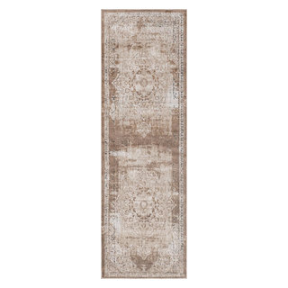 Rug Unique Loom Chateau Light Brown Runner 2' 2 x 6' 7 - Contemporary ...