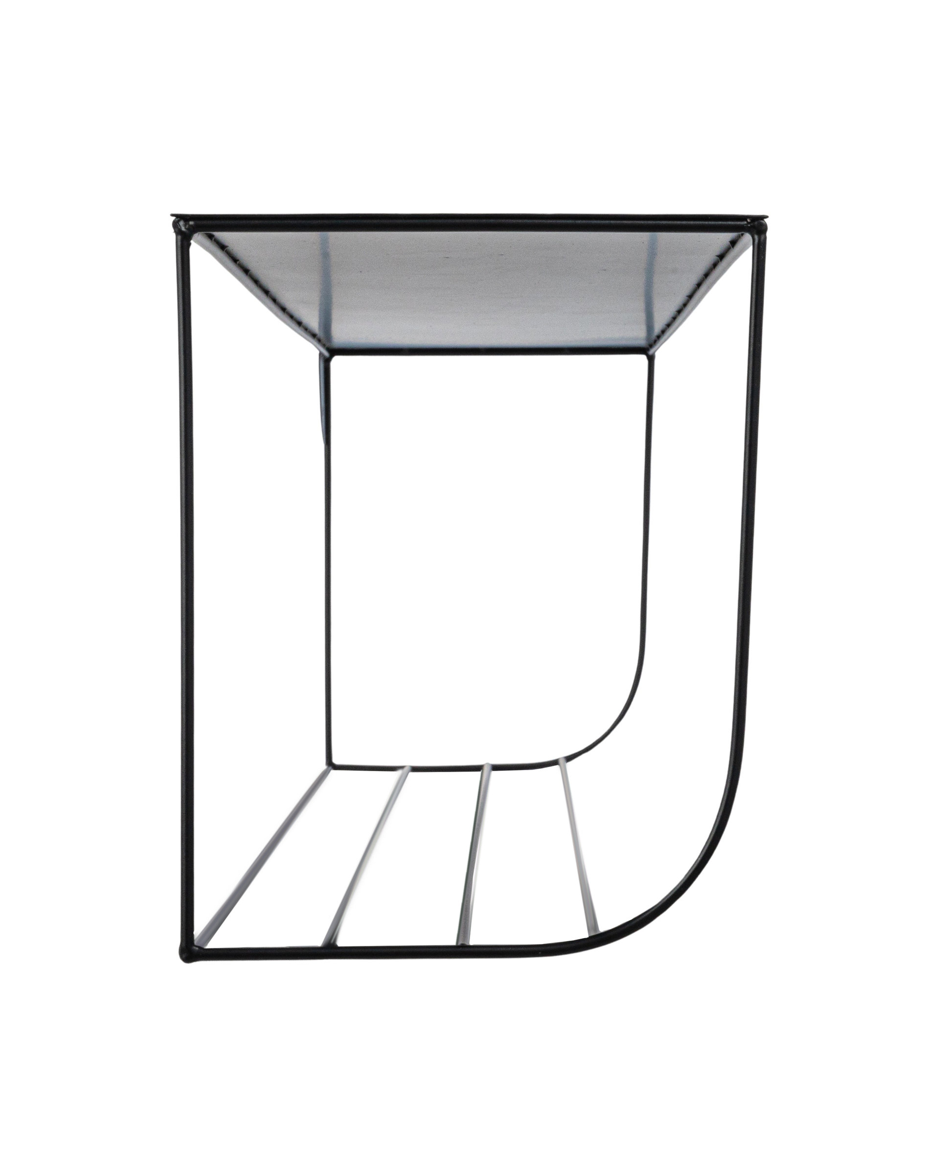 Metal Two-Tier Wall Shelf Storage, Matte Black - Industrial - Display ...