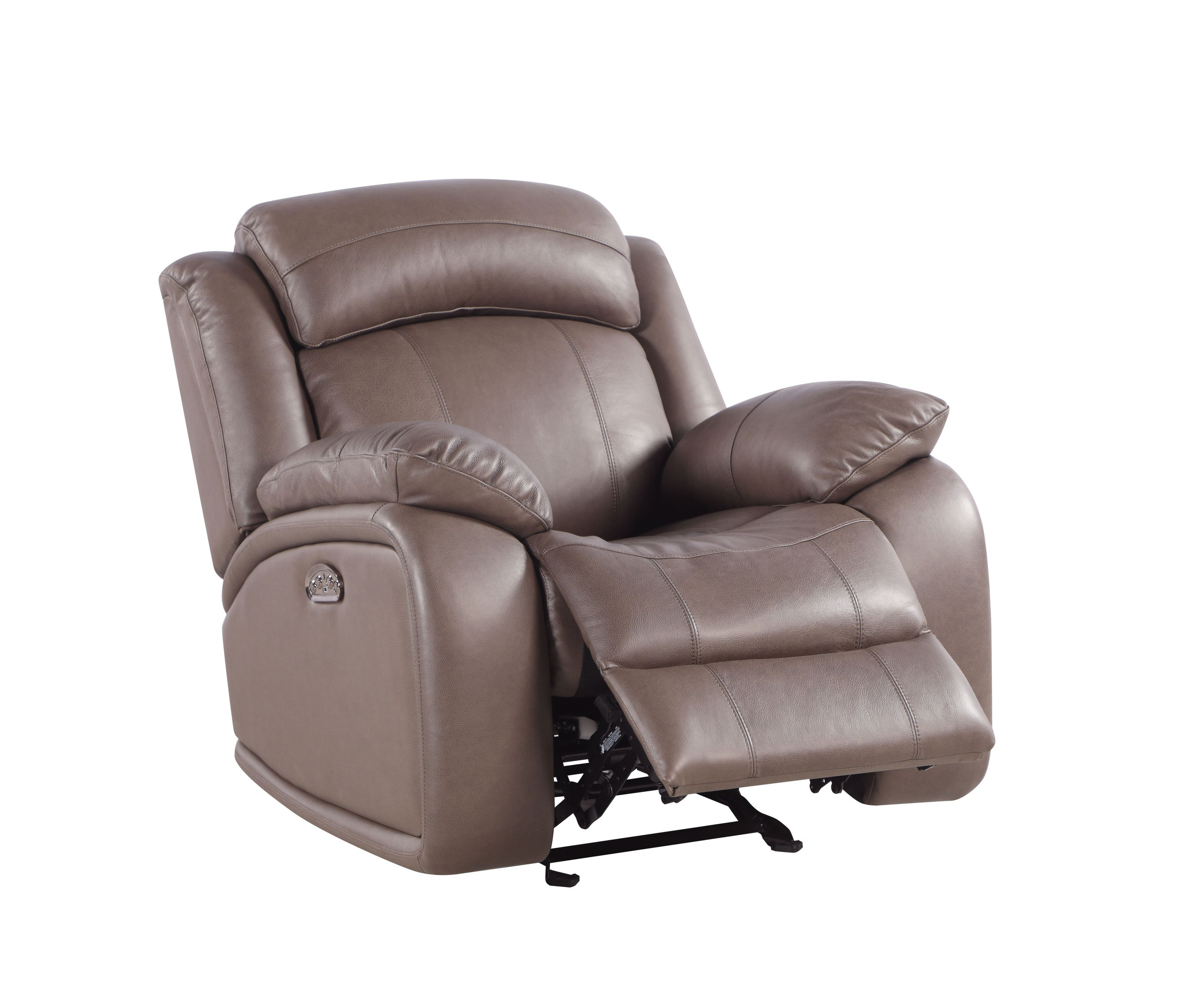 Rolland Top Grain Leather Power Recliner Glider With Adjustable ...