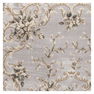 3' X 5' Light Gray Floral Area Rug - Traditional - Area Rugs - by ...