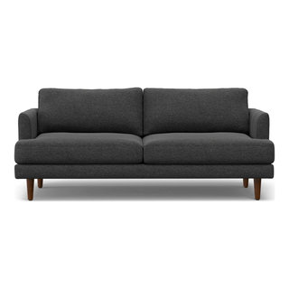 Livingston 76 Inch Sofa Woven Blend Fabric Mid Century Modern Loveseat ...
