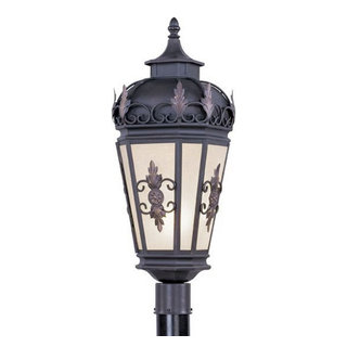 1 Light Outdoor Post Top Lantern, French Country Style 9.5"W ...