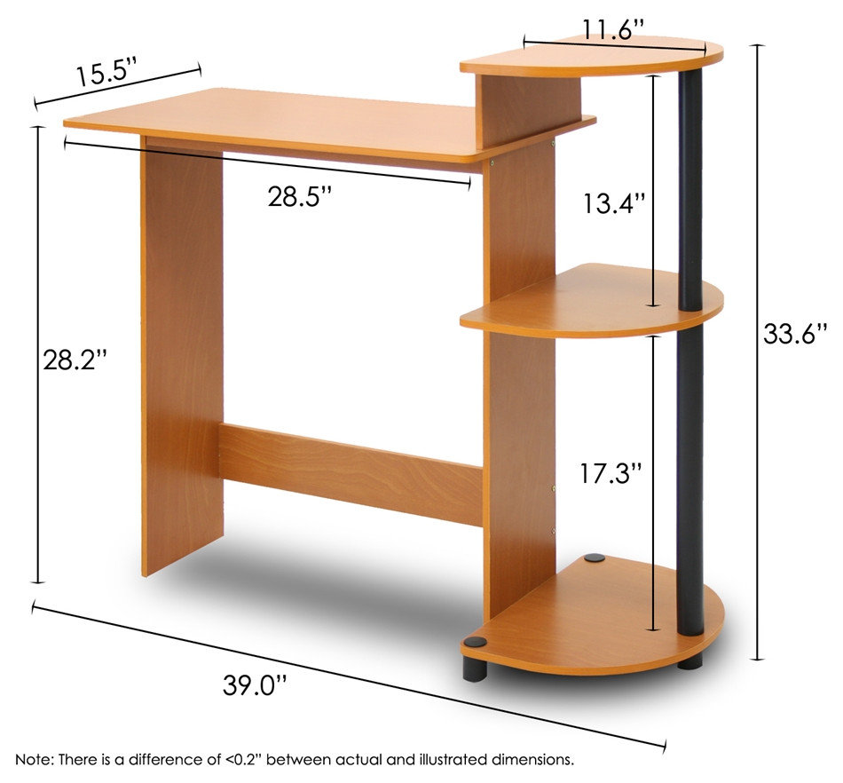 Compact Computer Desk, Light Cherry/Black - Contemporary - Desks And ...