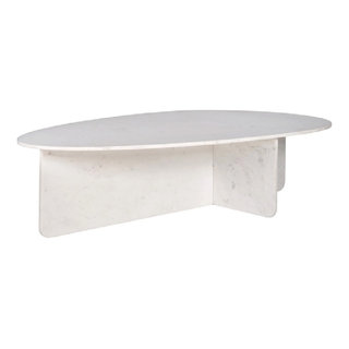 White Marble Coffee Table, OROA Brandon - Transitional - Coffee Tables ...