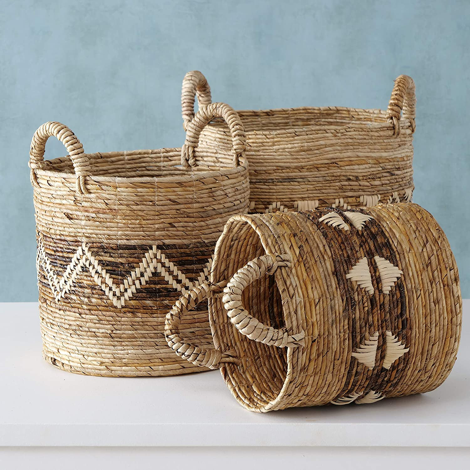 3 Piece Zig-Zag Belly-Band Baskets - Scandinavian - Baskets - by Whole ...
