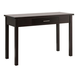 Espresso Finish Wood Home And Office Parsons Desk with Drawer ...