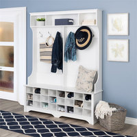 Prepac 60" Hall Tree with 24 Cubbies in Drifted Gray - Transitional ...