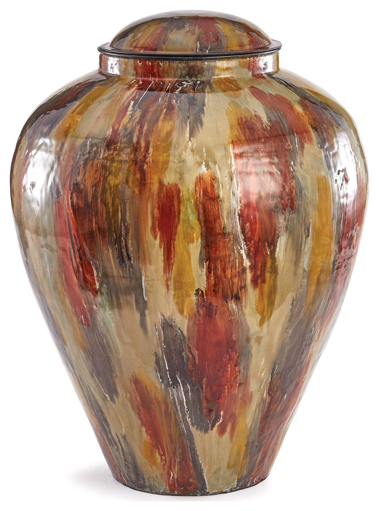 Carnelian Lidded Urn, Large, 17.5x17.5x23 - Contemporary - Decorative ...