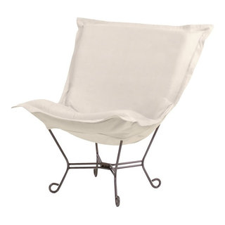 Howard Elliott Sterling Scroll Puff Chair - Traditional - Armchairs And ...