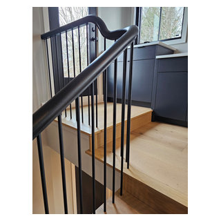 115_Stunning Continuous Rail System on 3 Story Floating Stairs ...