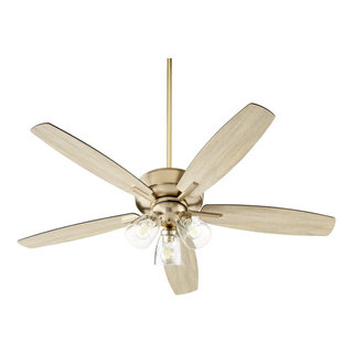 Breeze 3 Light 52 in. Indoor Ceiling Fan, Aged Brass - Transitional ...