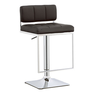 Alameda Adjustable Bar Stool Chrome and Black - Contemporary - Bar ...