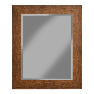 Polystyrene Framed Wall Mirror With Sharp Edges, Honey Tobacco Brown ...