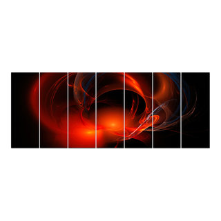 Red Galactic Nebula on Black, Multipanel Abstract Wall Art Canvas, 83 ...