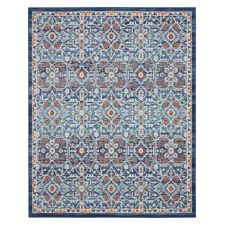 8" x 10" Blue White Multi Medallion Area Rug - Mediterranean - Area ...