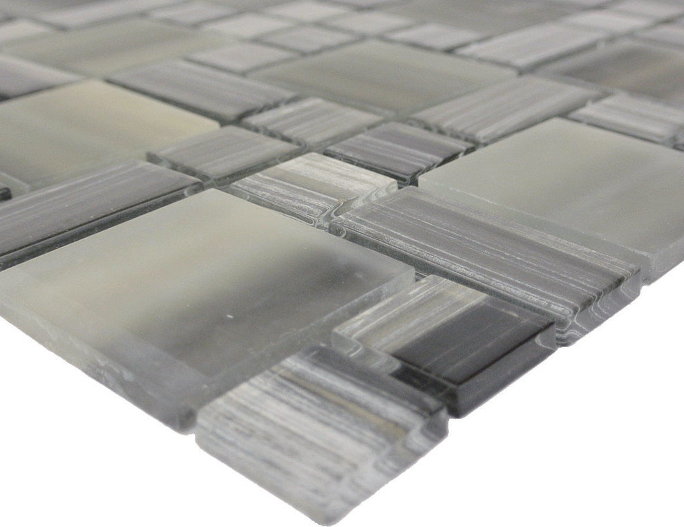 Handicraft II 12"x12" Glass Magic Mosaic Tile,Black Sea, Set of 15 ...