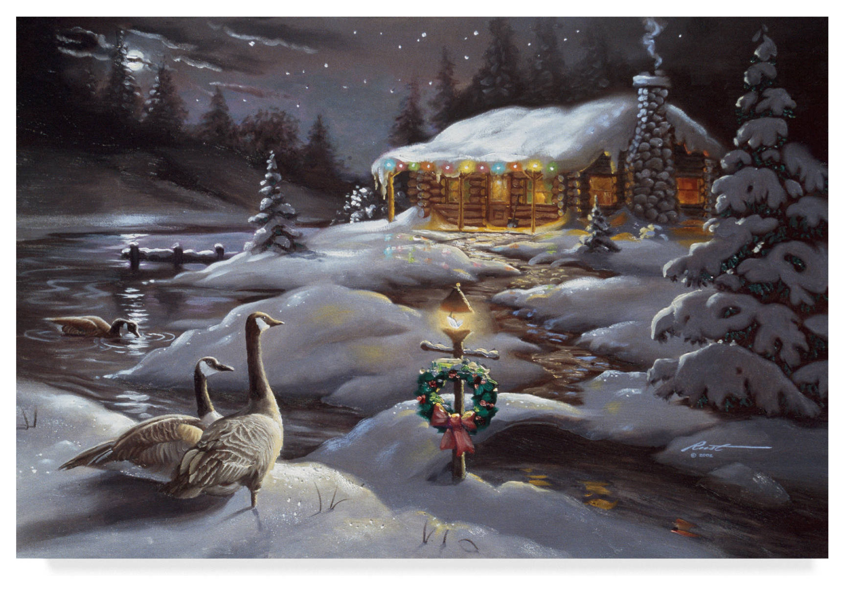 "Geese" by D. Rusty Rust, Canvas Art, 22"x32" - Rustic - Prints And ...