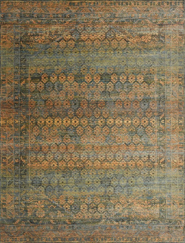 Loloi Javari Collection Rug, Lagoon/Fiesta, 2'6"x10' - Mediterranean ...