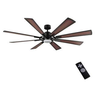 72-inch LED Black Big Ceiling Fan with Remote and Reversible DC Motor ...