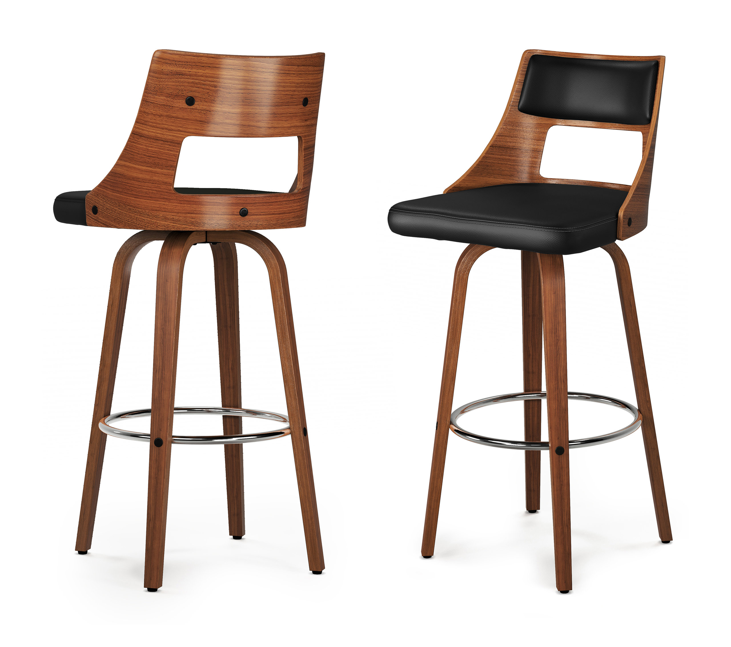 Dallyn Swivel Bar Stool, Set of 2 - Midcentury - Bar Stools And Counter ...
