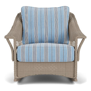 Lloyd Flanders Nantucket Lounge Rocker, French Beige - Tropical ...