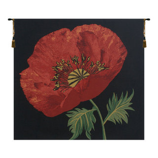 Poppy Red Tapestry Wall Art, H 31" x W 33" - Contemporary - Tapestries ...