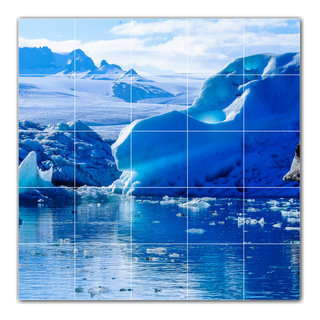 Glacier Ceramic Tile Wall Mural HZ500728, 21.25" Wide x 21.25" High ...