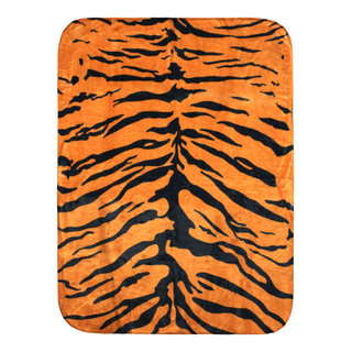Tiger Print Throw Blanket, 30"x40" - Contemporary - Throws - by COLLEGE ...