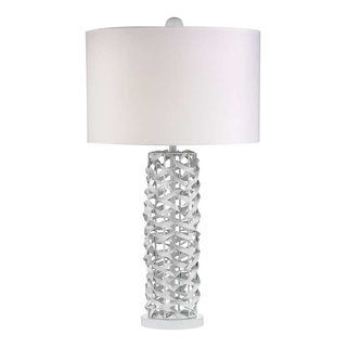 Dimond Elgin Metal Ribbon Table Lamp in Gloss White - Transitional ...