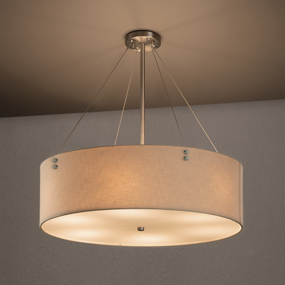 Textile Finials 36" Drum Pendant, Pair of Cylinder Finials ...