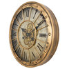 Yosemite Home Decor Gilded Round Modern Metal Gear Clock in Gold ...