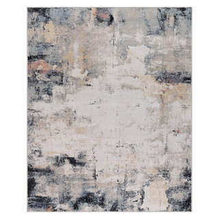 Machine Washable Avery Ivory/Blue Rug, 8'9" x 12'0" - Contemporary ...