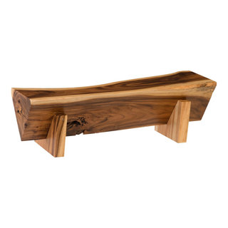 Chamcha Wood Triangle Bench - Rustic - Dining Benches - by Phillips ...