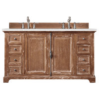 Providence 60" Double Vanity Cabinet, Driftwood - Farmhouse - Bathroom ...