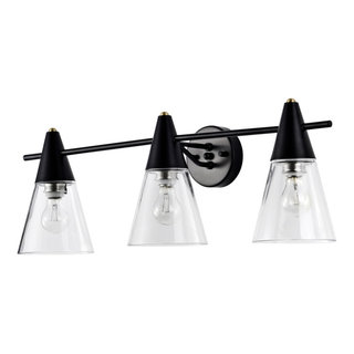 Latilala 29 in. 3-Light Indoor Matte Black Finish Wall Sconce with ...