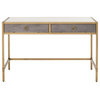 Star International Furniture Traditions Strand Resin Desk in Gray/Gold ...