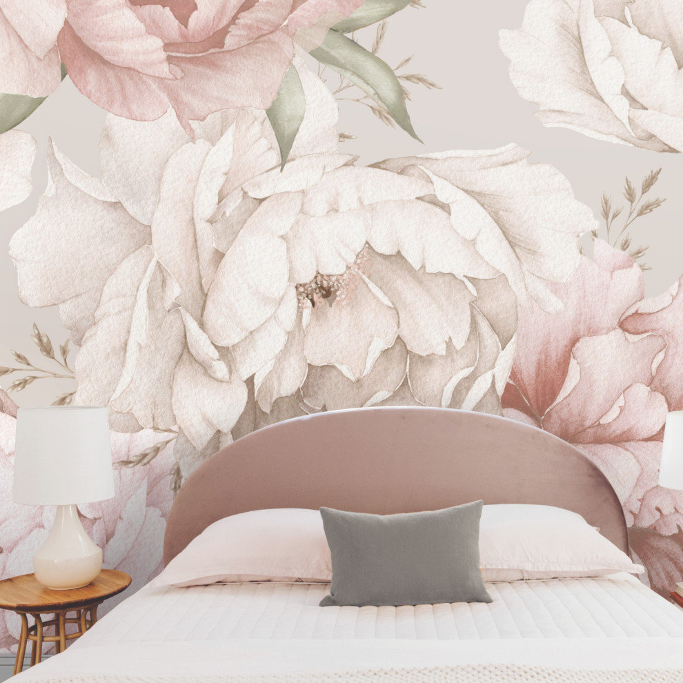 Mr. Kate Watercolor Floral Peel and Stick Wallpaper Mural ...