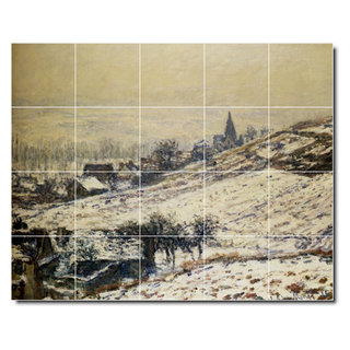 Claude Monet Landscapes Painting Ceramic Tile Mural #185, 40" Wide x 32 ...