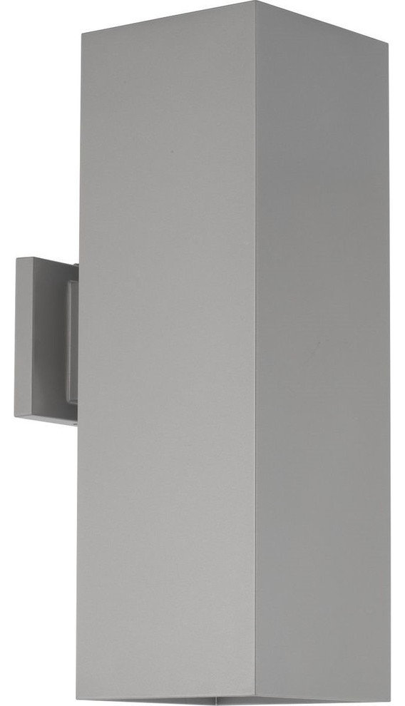 Progress Lighting Sq Cylinder LED Metallic Gray Square Wall Lantern ...