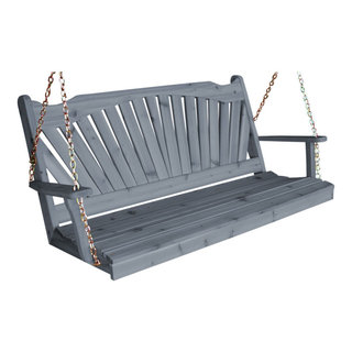 Pine Fanback Porch Swing, 6 Foot - Transitional - Porch Swings - by ...