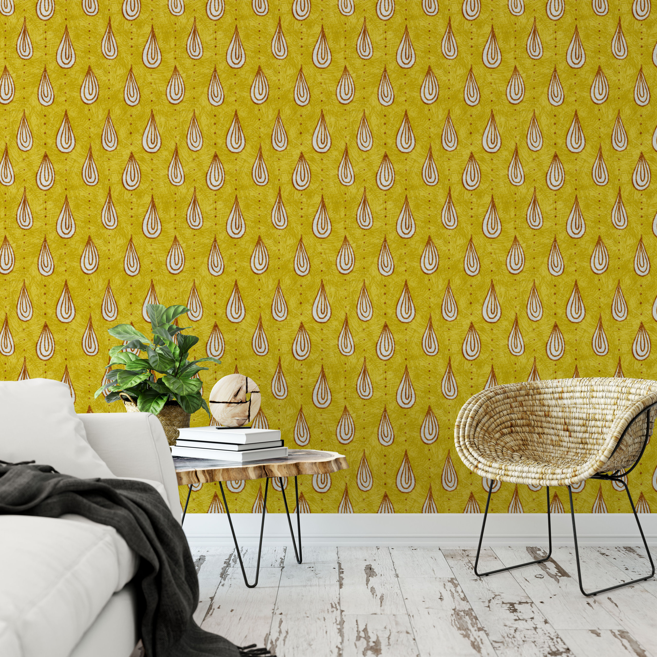 Mistral Gold Wallpaper, 24"x72" - Contemporary - Wallpaper - by ...