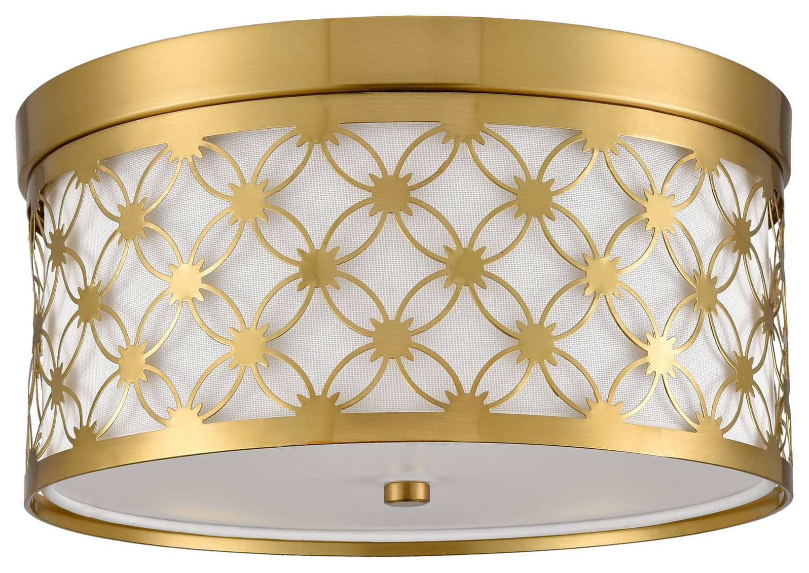Modern Round Drum Gold Dimmable LED Ceiling Light Hallway Light ...