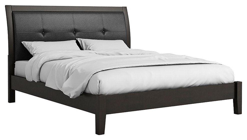 Furniture of America Muscett Solid Wood Tufted Cal King Platform Bed in ...