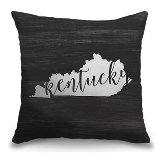 "Home State Typography - Kentucky" Outdoor Pillow, 16"x16 ...