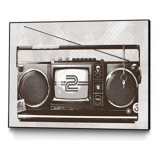 Stereo Broadcast Art block Framed Canvas, 36"x24" - Contemporary ...