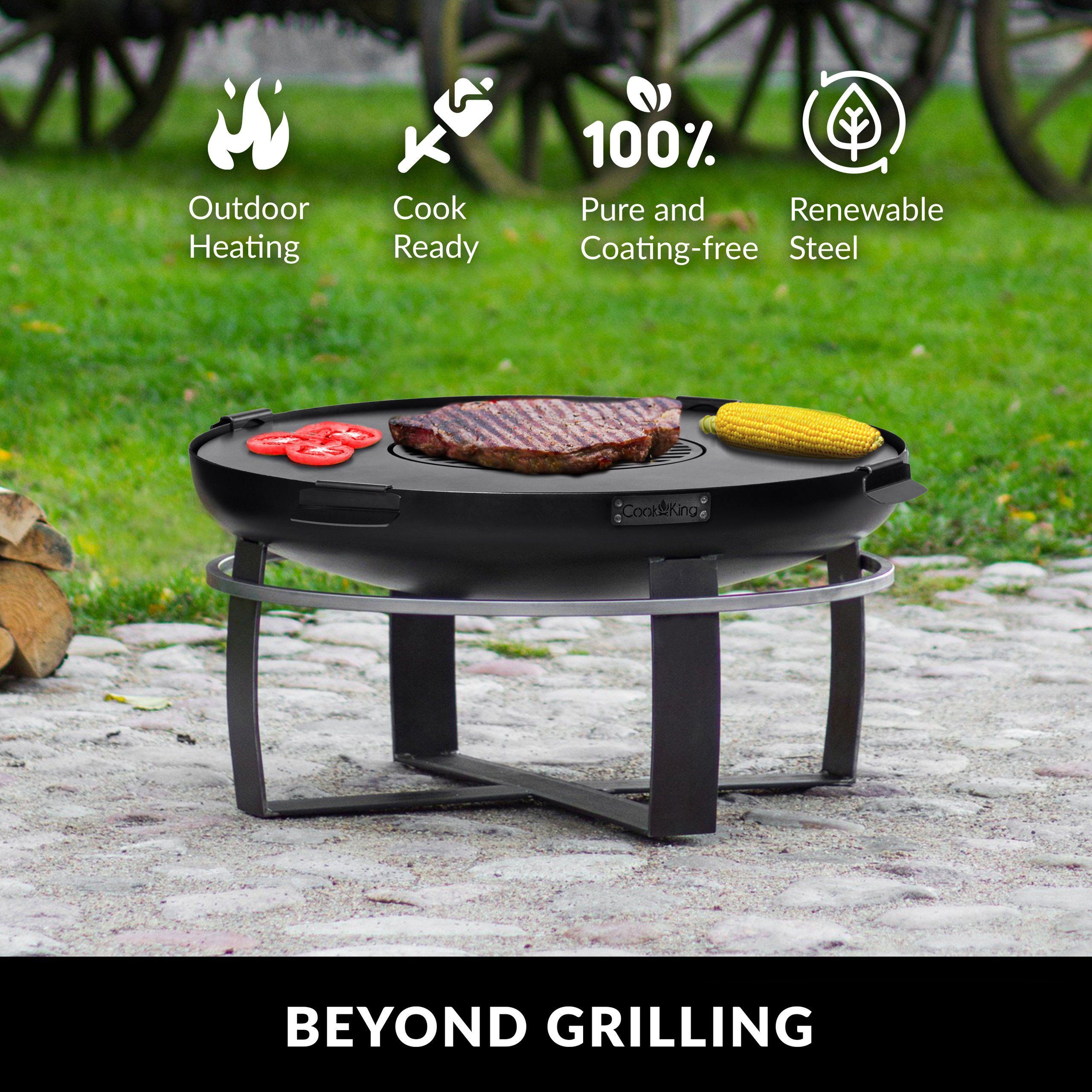 Viking 24" Fire Pit With Grill Plate - Transitional - Fire Pits - by ...