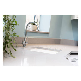 Modern Coastal White & Green Kitchen in Buckingham - Modern - Kitchen ...