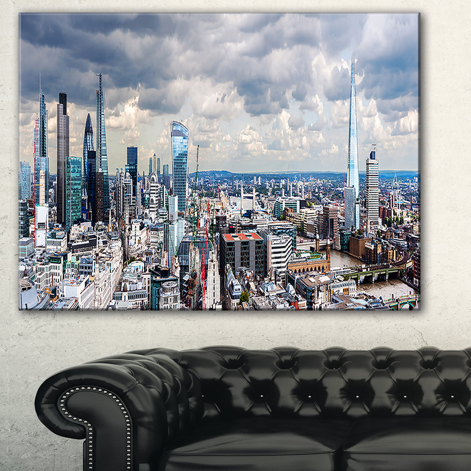 "City of London" Cityscape Canvas Photo Print, 40"x20" - Contemporary ...